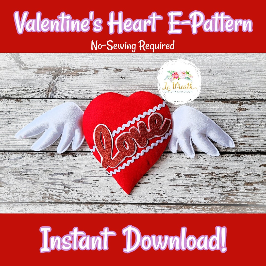 Valentines Heart PDF Pattern, Heart E- Pattern, No Sew Heart Pattern ...