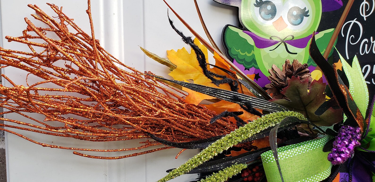 Happy Halloween Door Decor Owl Wreath for Front Door | Etsy