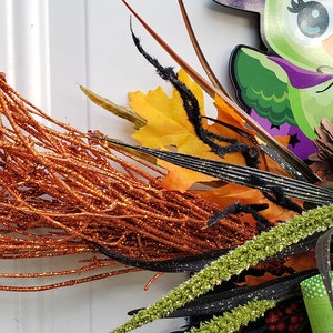 Happy Halloween Door Decor, Owl Wreath for Front Door, Halloween Porch ...