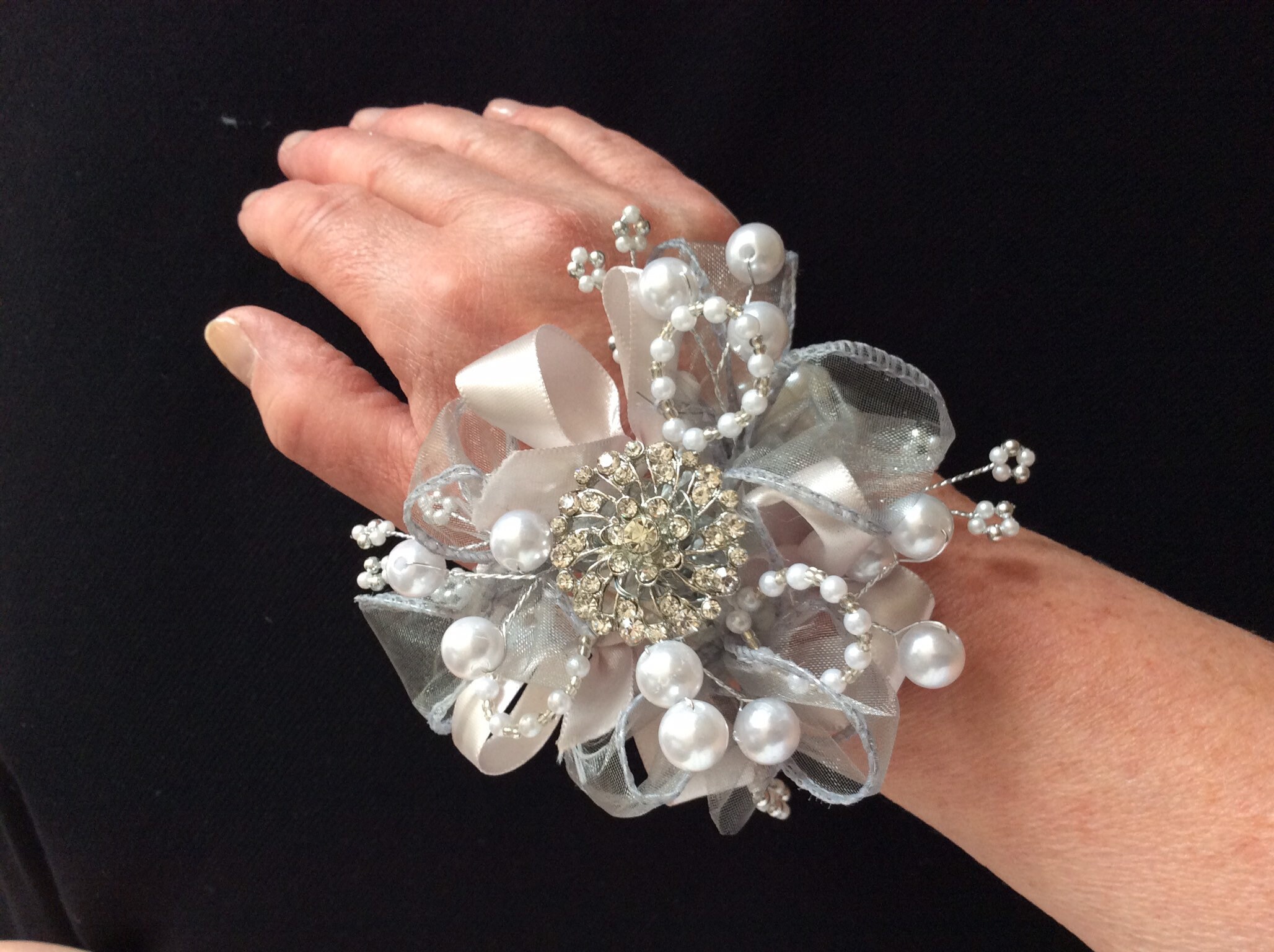 Silver wrist corsages for prom store