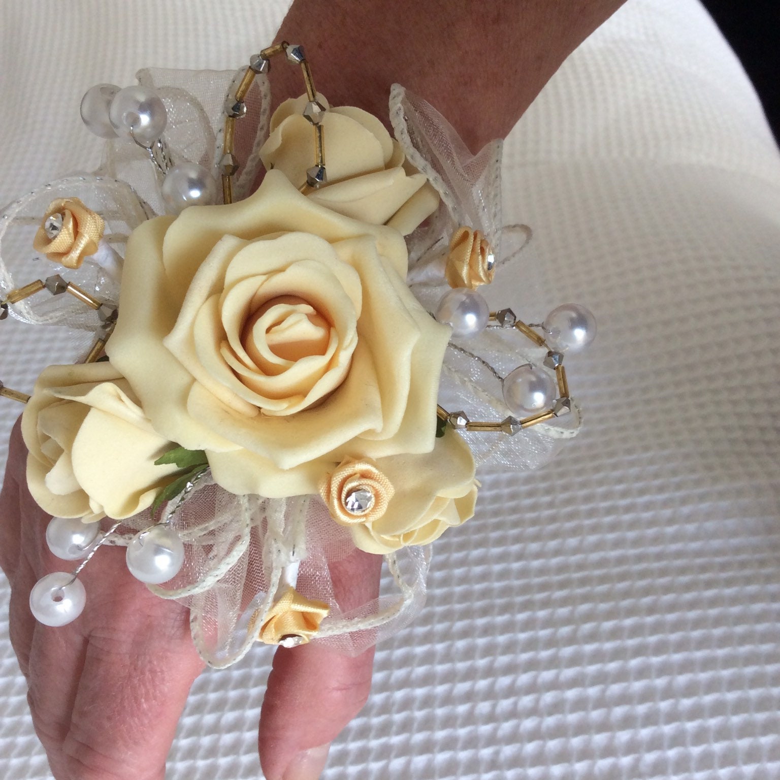 Gold Wrist Corsage , Wedding / Prom - Etsy