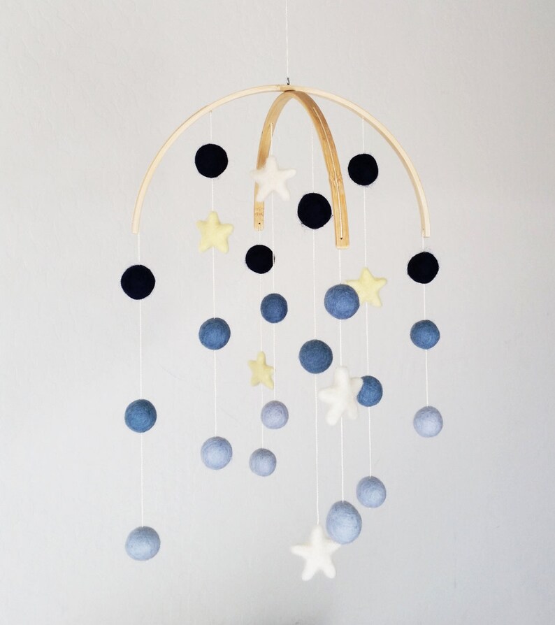 Baby Mobile : Starry Night Baby Mobile in Bold Blue Ombre Hues - Etsy