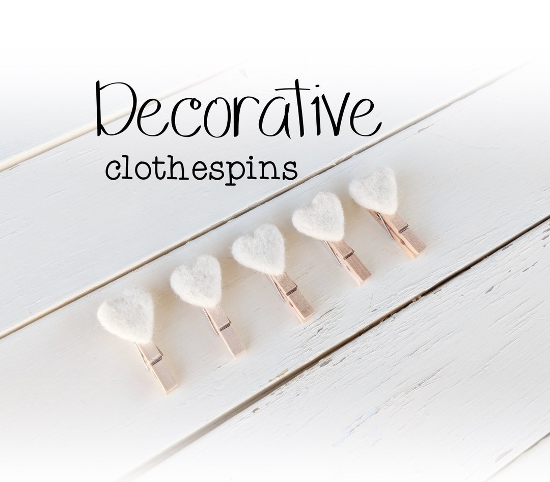 Decorative Clothespins - Heart Clothespins - Picture Display Pins - Etsy