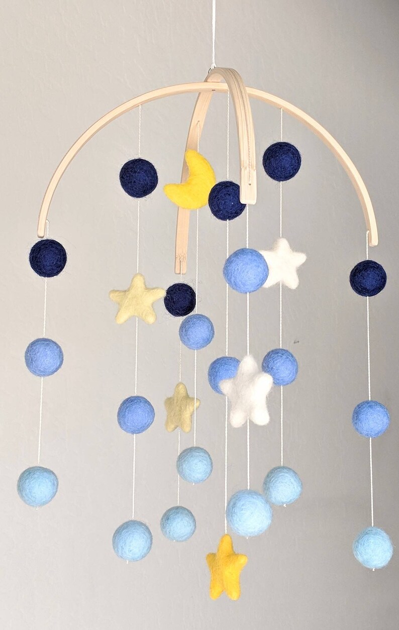 Baby Mobile : Starry Night Baby Mobile in Bold Blue Ombre Hues - Etsy