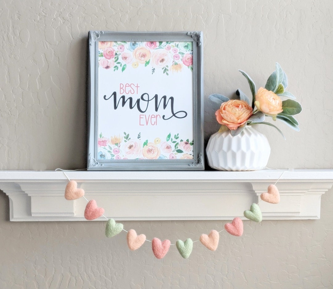 Wool Felt Heart Garland : Mother's Day Garland - Etsy
