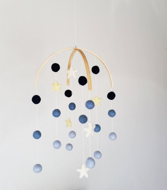Baby Mobile : Starry Night Baby Mobile in blue ombre hues | Etsy