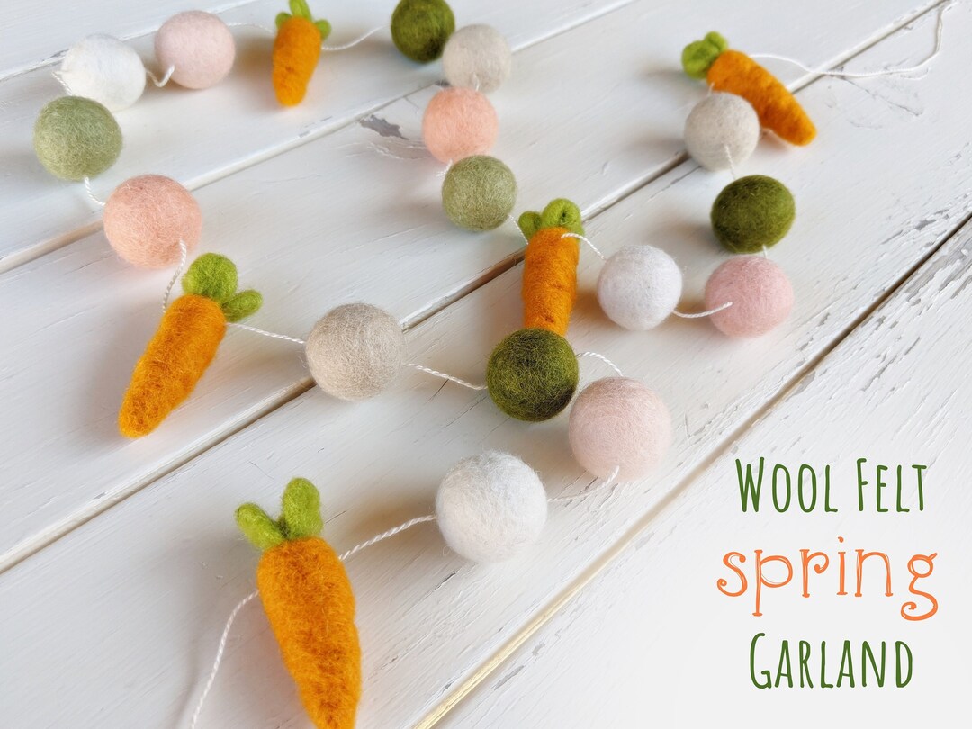 Wool Felt Carrot Garland for Spring : Wool Felt Spring Garland - Etsy