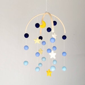 Baby Mobile : Starry Night Baby Mobile in Blue Ombre Hues - Etsy