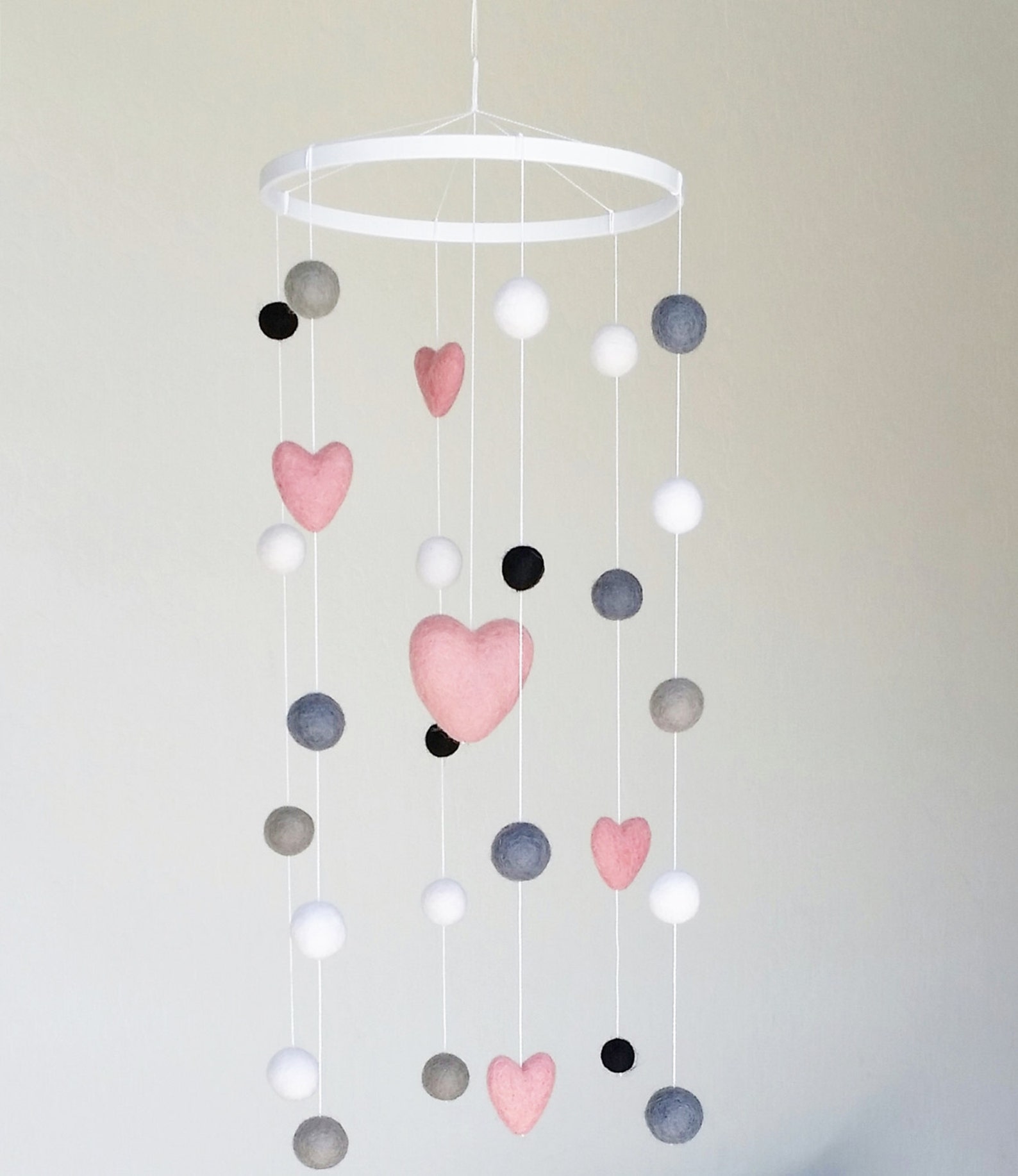 Baby Mobile : Paris Pink Delight in Black White and Pink - Etsy