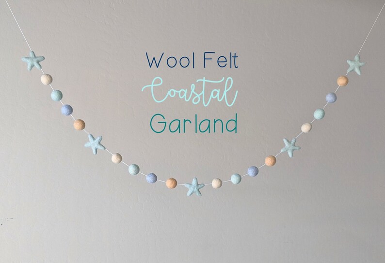 Wool Felt Coastal Garland : Coastal Beach Themed Decor | Etsy
