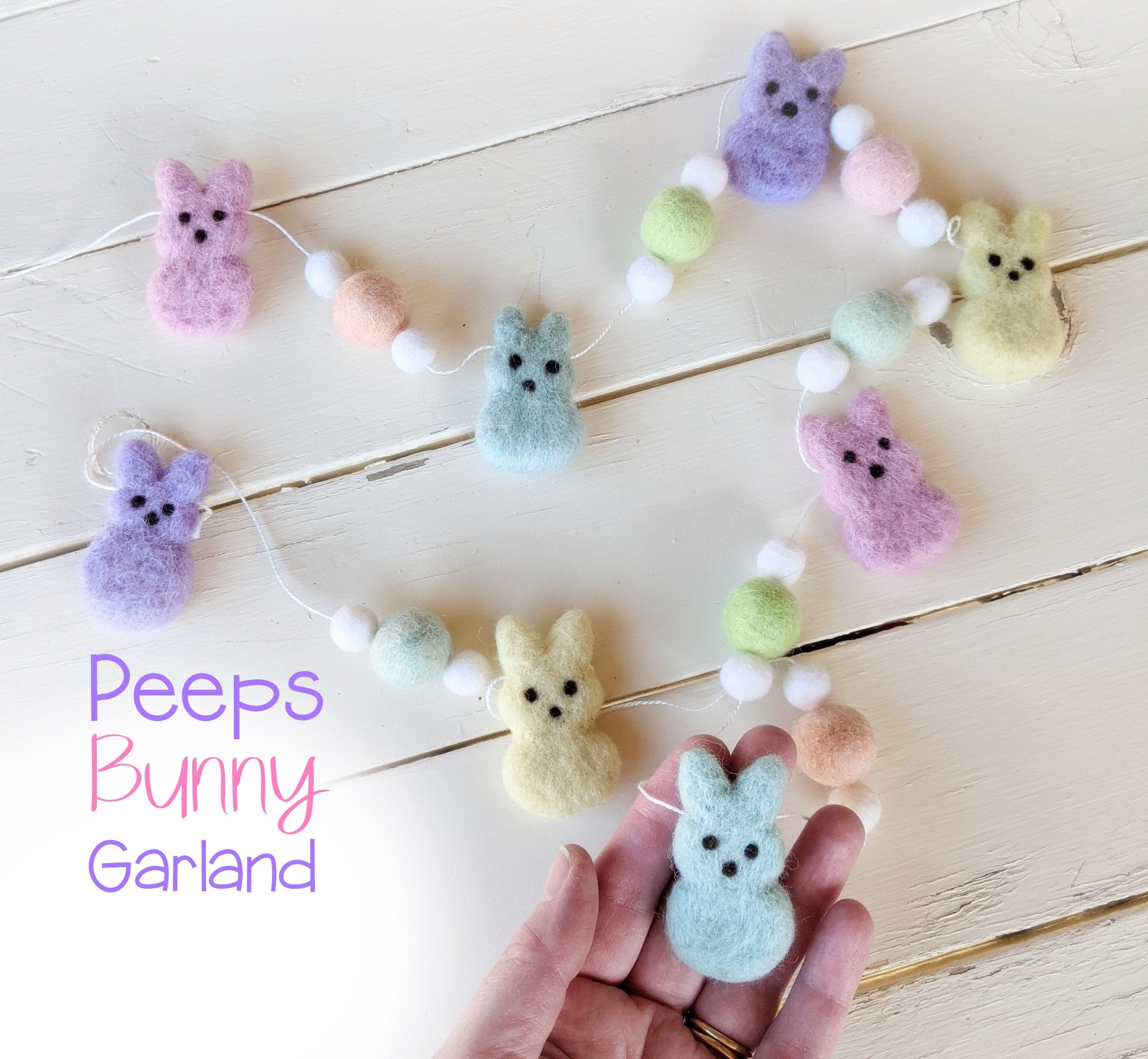 Felt Bunny Garland : Felt Garland with Peeps Bunnies