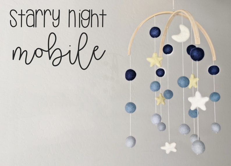 Baby Mobile : Starry Night Baby Mobile in Blue Ombre Hues - Etsy