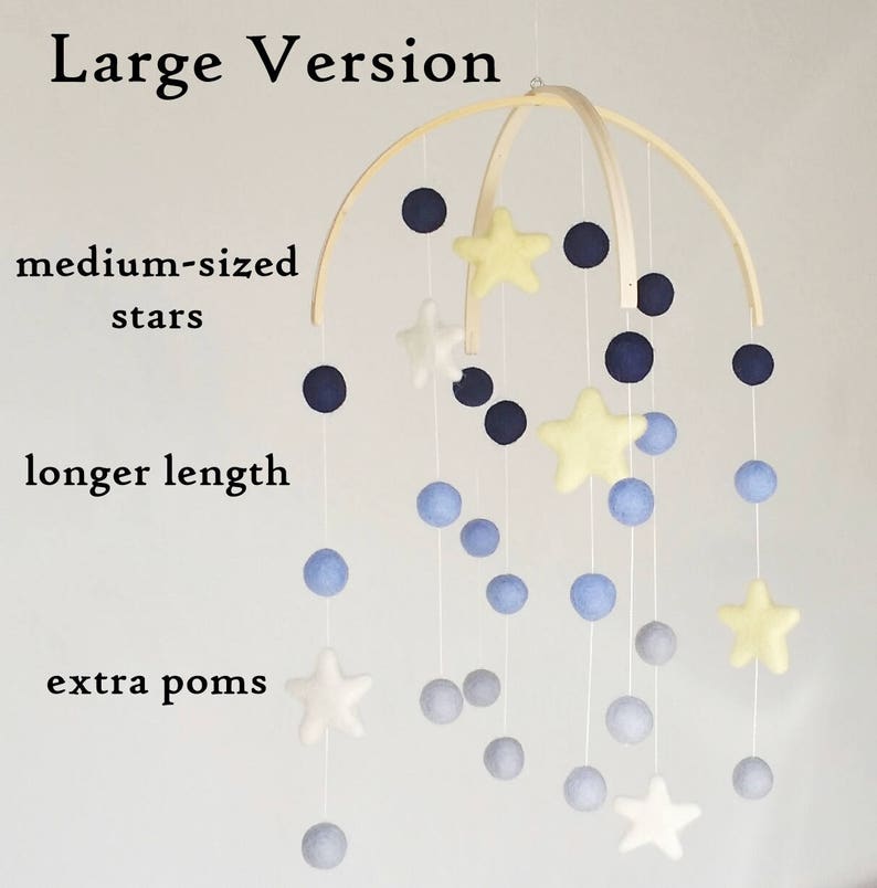 Baby Mobile : Starry Night Baby Mobile in Bold Blue Ombre Hues - Etsy