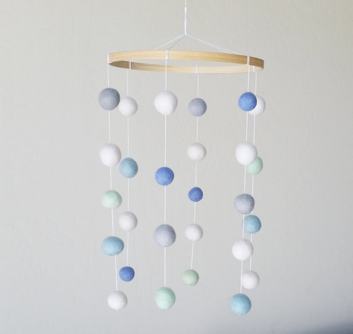 Baby Mobile : Classic Modern in Sea Glass Tones - Etsy