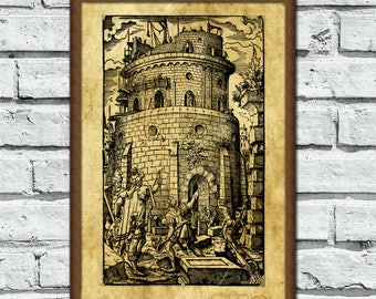 Babel Tower Fall Babylon Bible Print Ancient Poster - Etsy