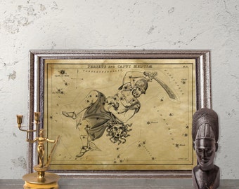 Astronomy wall decor astrological print Taurus constellation | Etsy