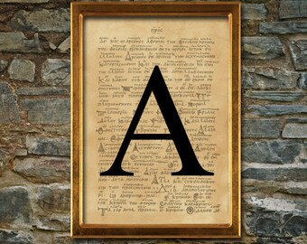 Sigma symbol print sorority poster Aged wall decor Occult | Etsy