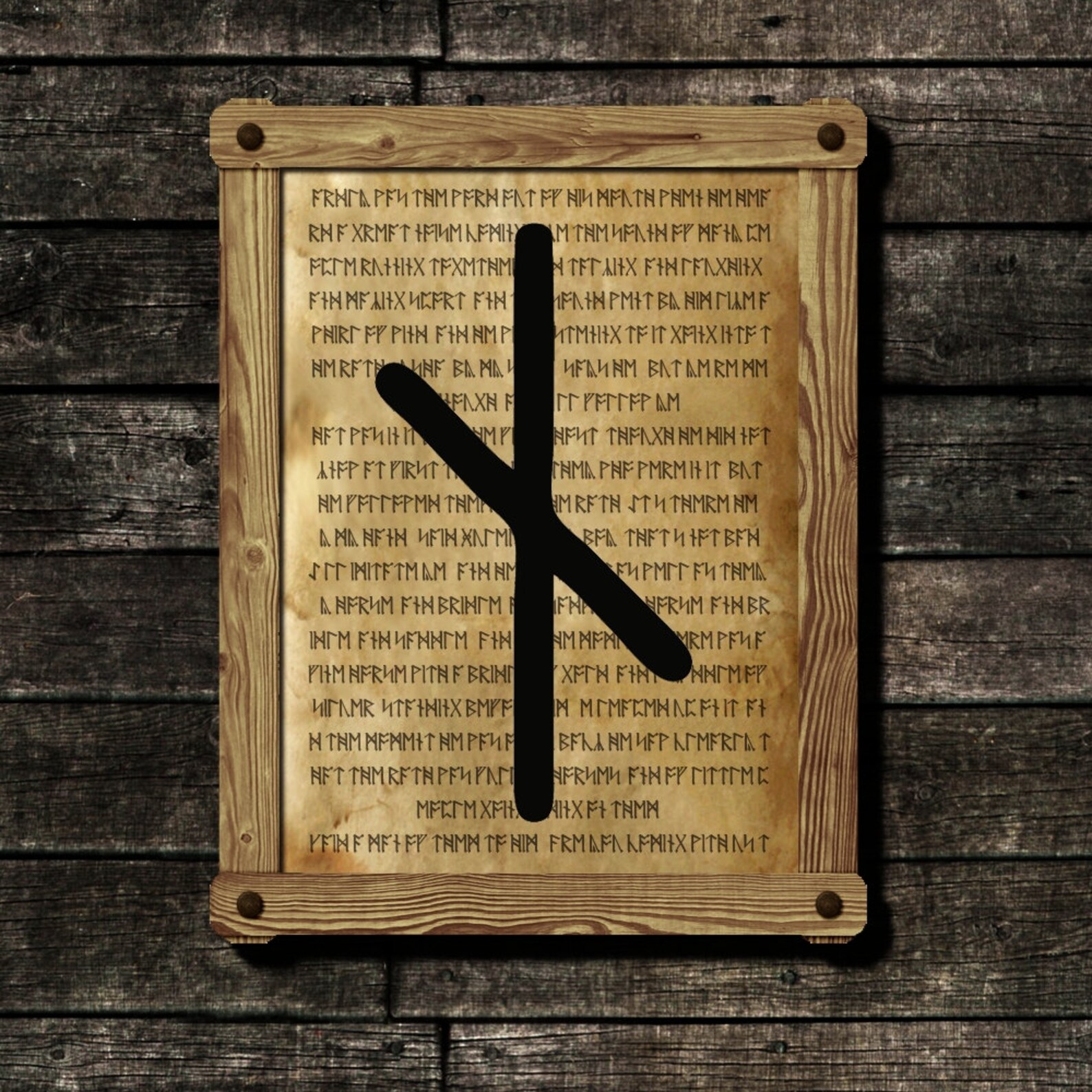 Nauthiz Viking Print Rune Illustration Futhark Art on Old | Etsy