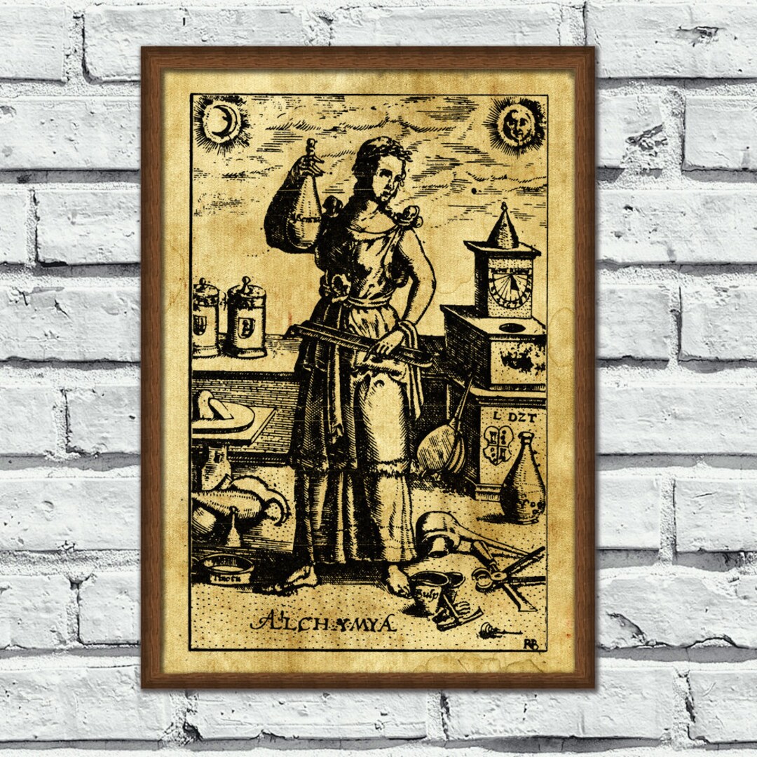 Alchemy Print, Alchemyst Symbol, Alchemical Illustration, Gothic ...