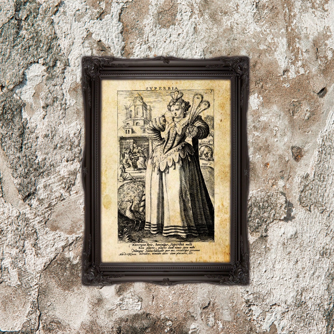 Pride Print, Medieval Print, Occult Illustration, Bible Pergament ...
