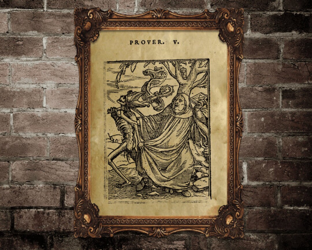 The Abbot and the Death, Danse Macabre Poster, Medieval Wall Decor, 15 ...