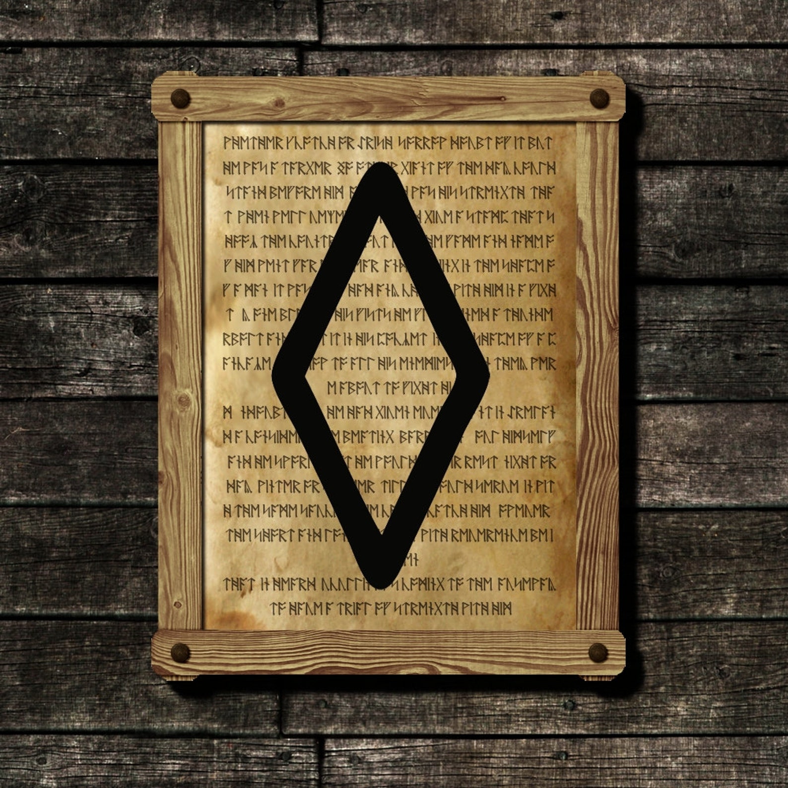 Ingwaz Viking Print Rune Illustration Futhark Art on Old - Etsy