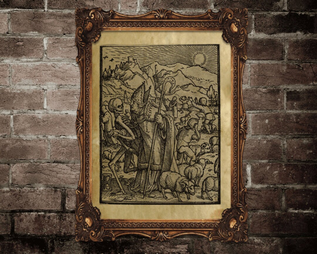 Danse Macabre Poster, Medieval Wall Decor, Litography Print, the ...