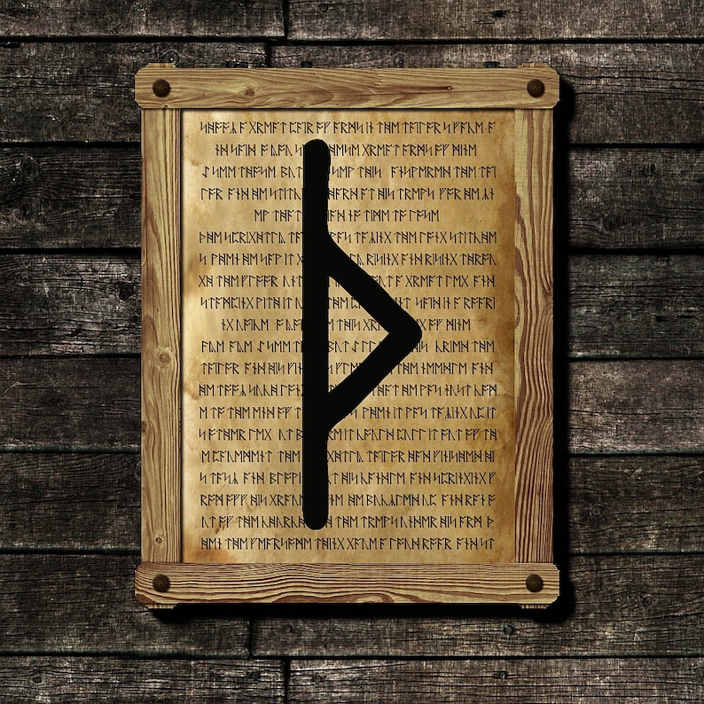 Thurisaz Viking Print Rune Illustration Futhark Art on Old - Etsy