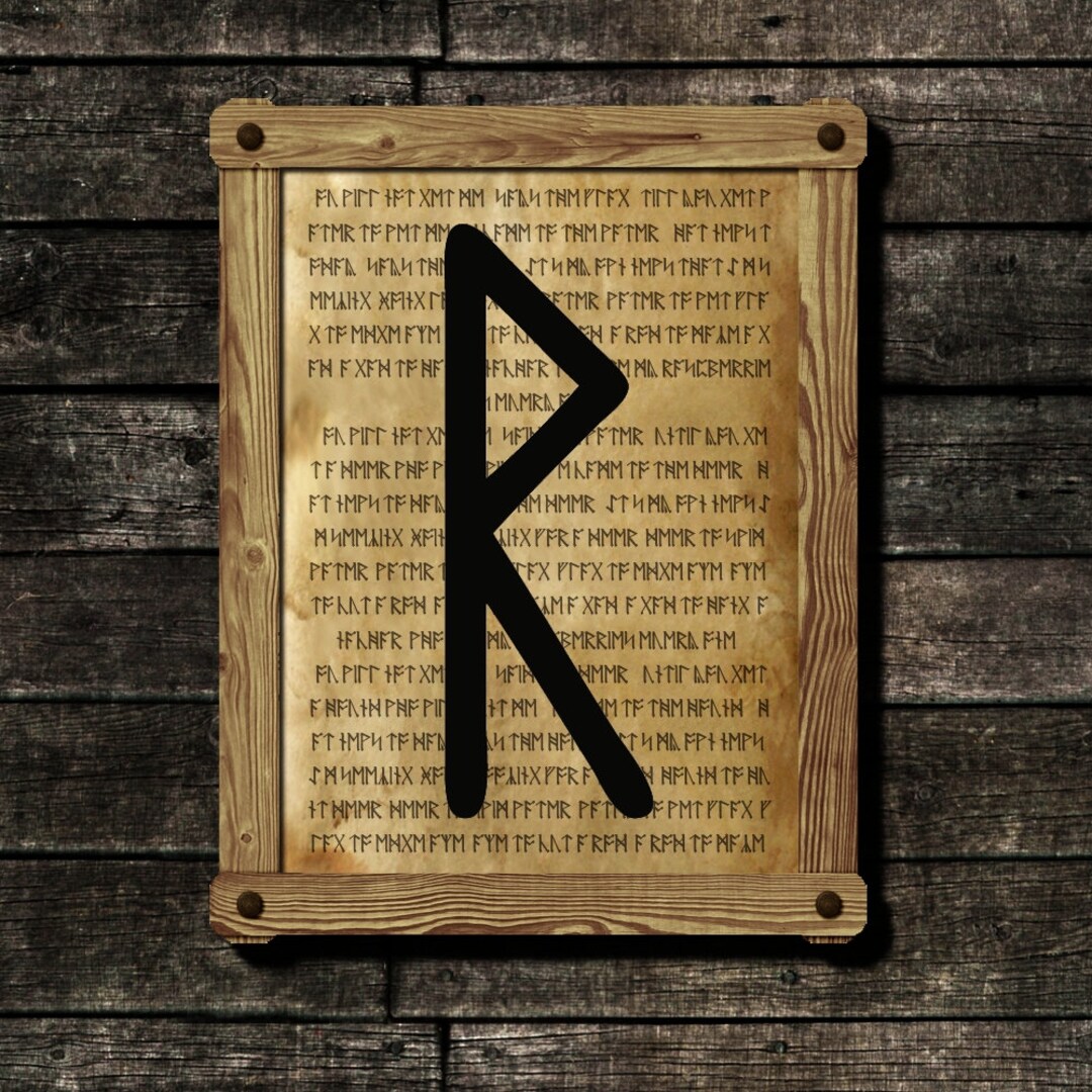 Raidho Viking Print Rune Illustration Futhark Art on Old Antique Paper ...