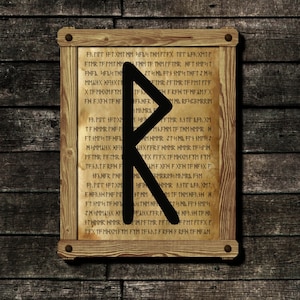 Raidho Viking Print Rune Illustration Futhark Art on Old Antique Paper ...