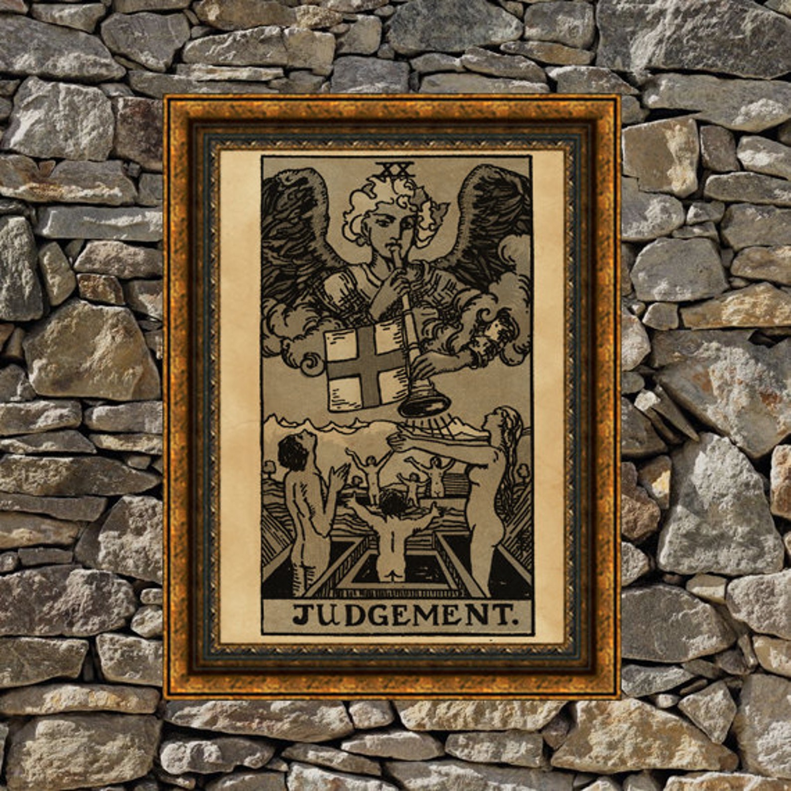 Tarot Judgement Card Print, Aged Poster, Taro Wall Decor, Occult Print ...