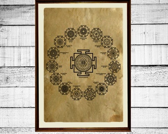 Sri Yantra Print Meditation Print Tantric Poster Mystic - Etsy