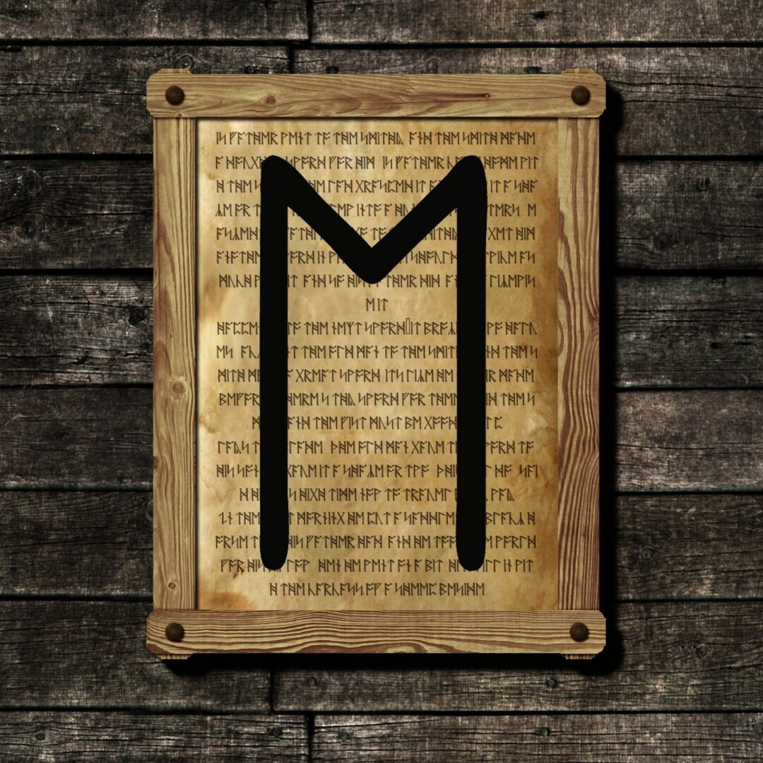 Ehwaz Viking Print Rune Illustration Futhark Art on Old Antique Paper ...