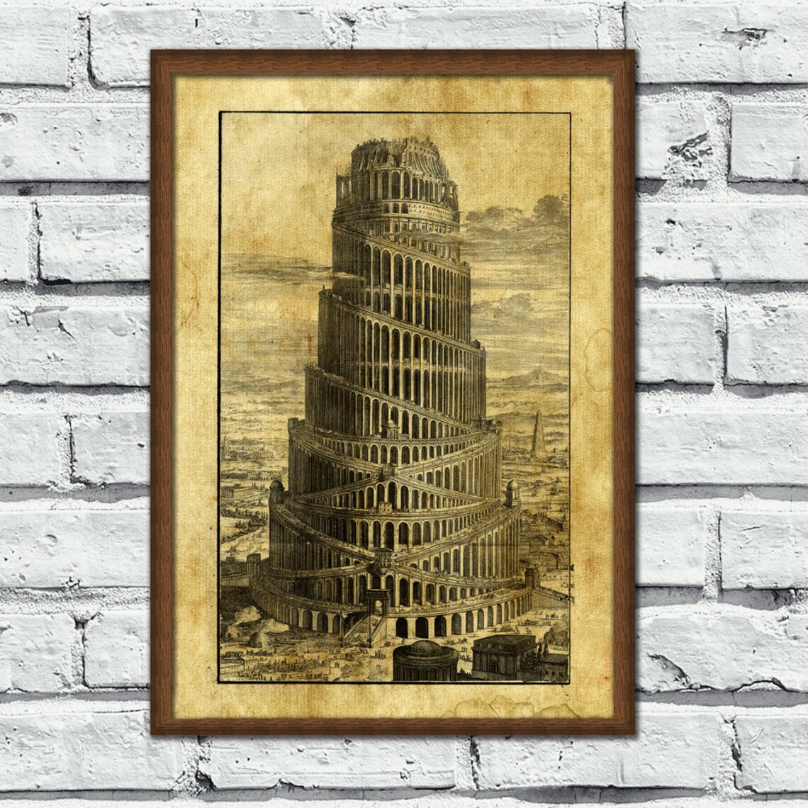 Babel Tower Babylon Bible Print Babylonian Poster Sacred | Etsy