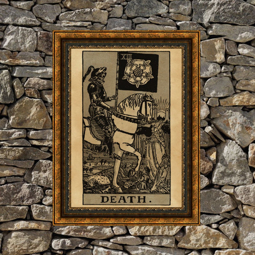 Tarot Death Card Print, Aged Poster, Taro Wall Decor, Occult Print ...
