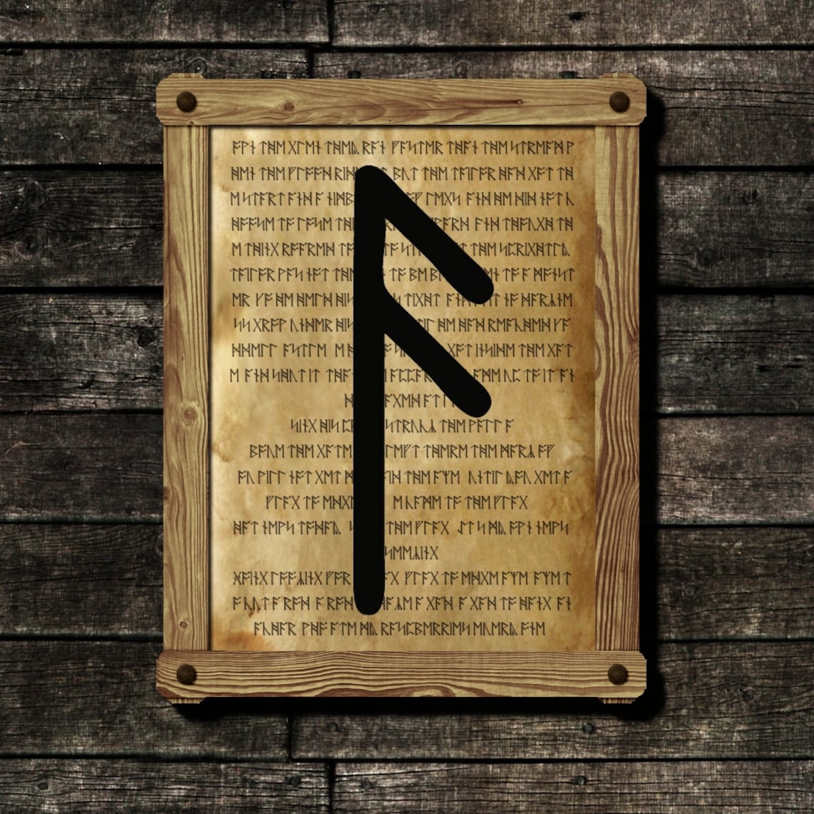 Ansuz Viking Print Rune Illustration Futhark Art on Old Antique Paper ...