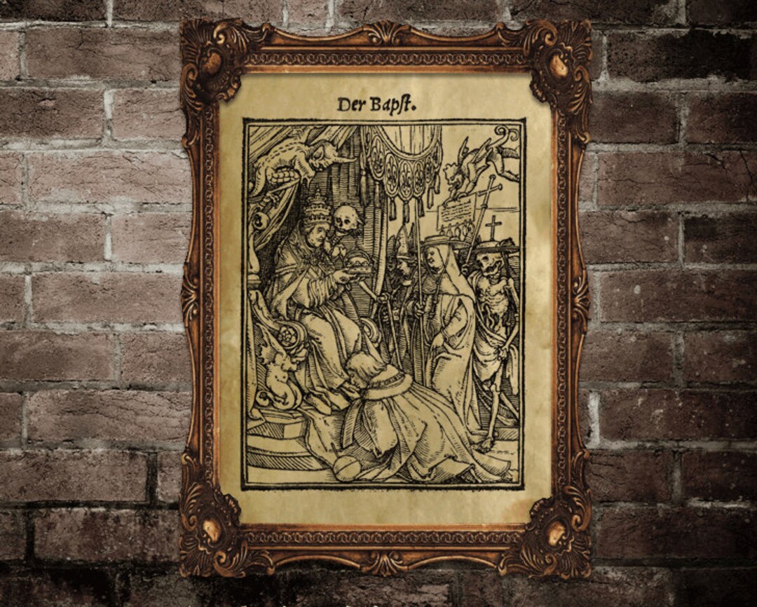 Danse Macabre Poster, Medieval Wall Decor, Litography Print, the ...
