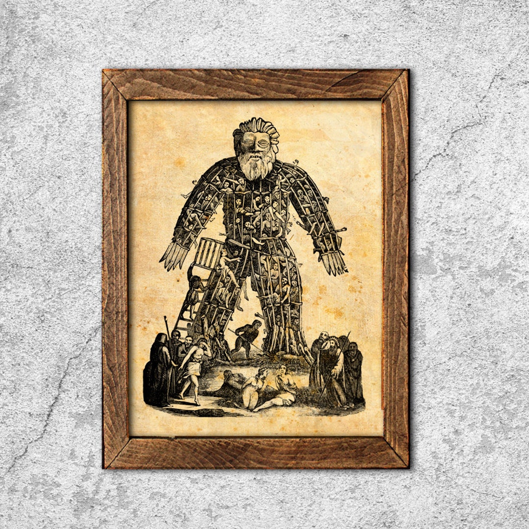 Wicker Man, Celtic Print, Wiccan Illustration, Druid Alchemy Pergament ...