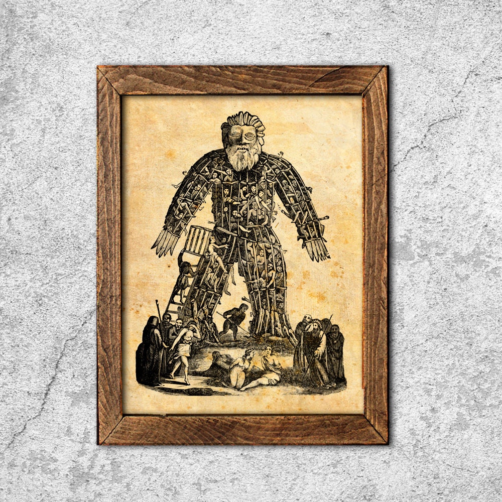 Wicker Man Celtic Print Wiccan Illustration Druid Alchemy | Etsy