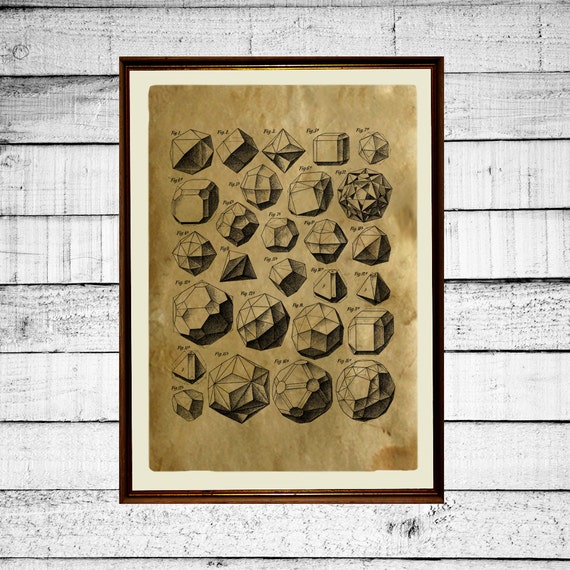 Platonic Solids Print Sacred Geometry Print Plato Poster | Etsy