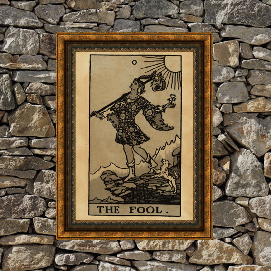 Tarot Fool Card Print Aged Poster Taro Wall Decor Occult | Etsy