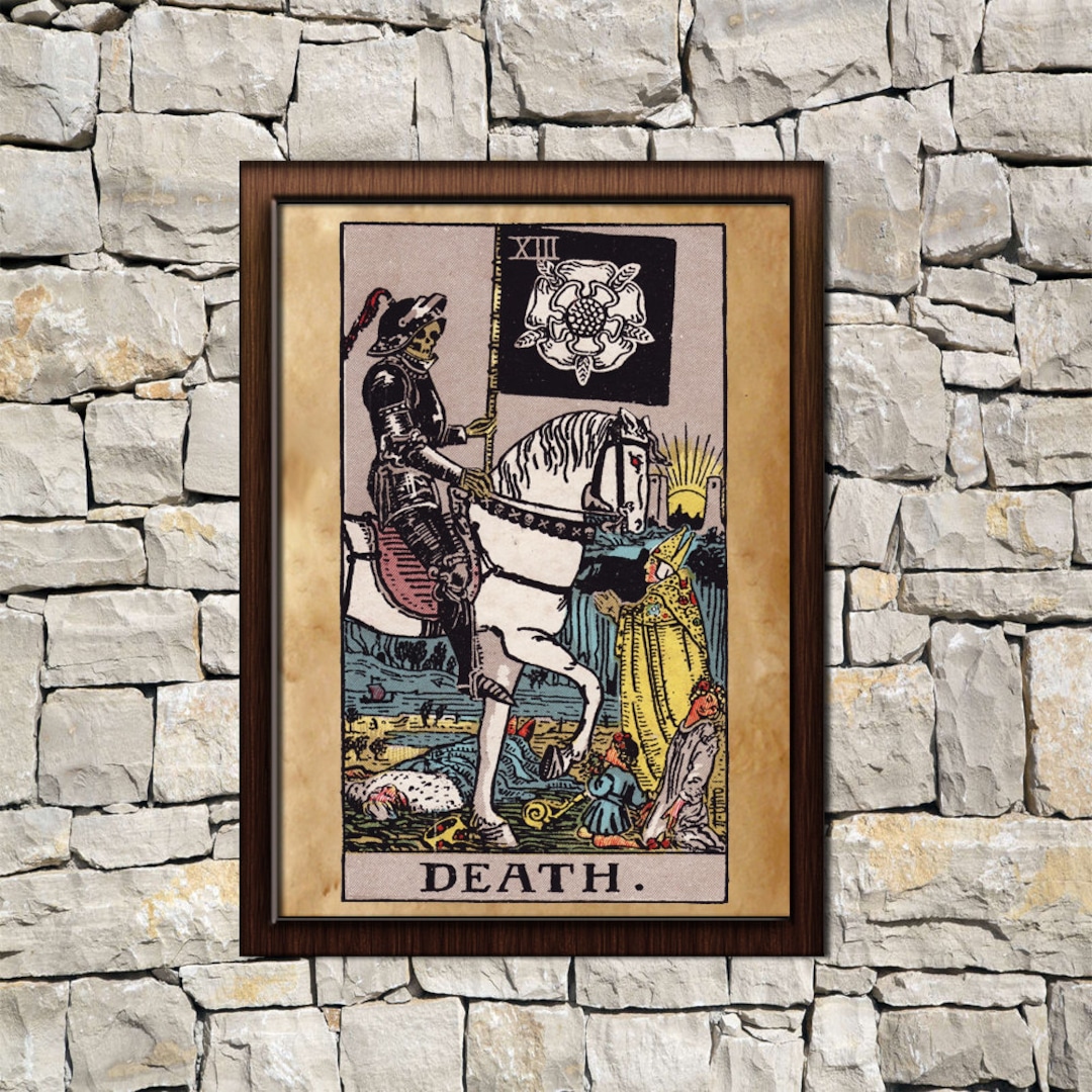 Tarot Death Card Print, Aged Poster, Taro Wall Decor, Occult Print ...