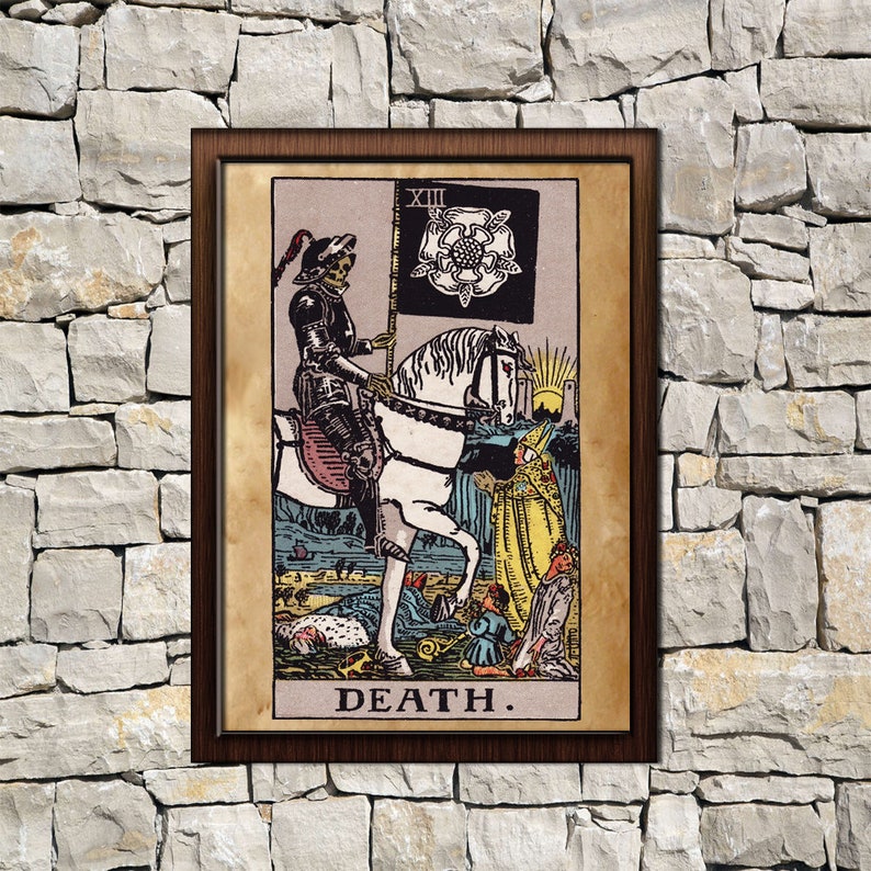 Tarot Death Card Print Aged Poster Taro Wall Decor Occult - Etsy