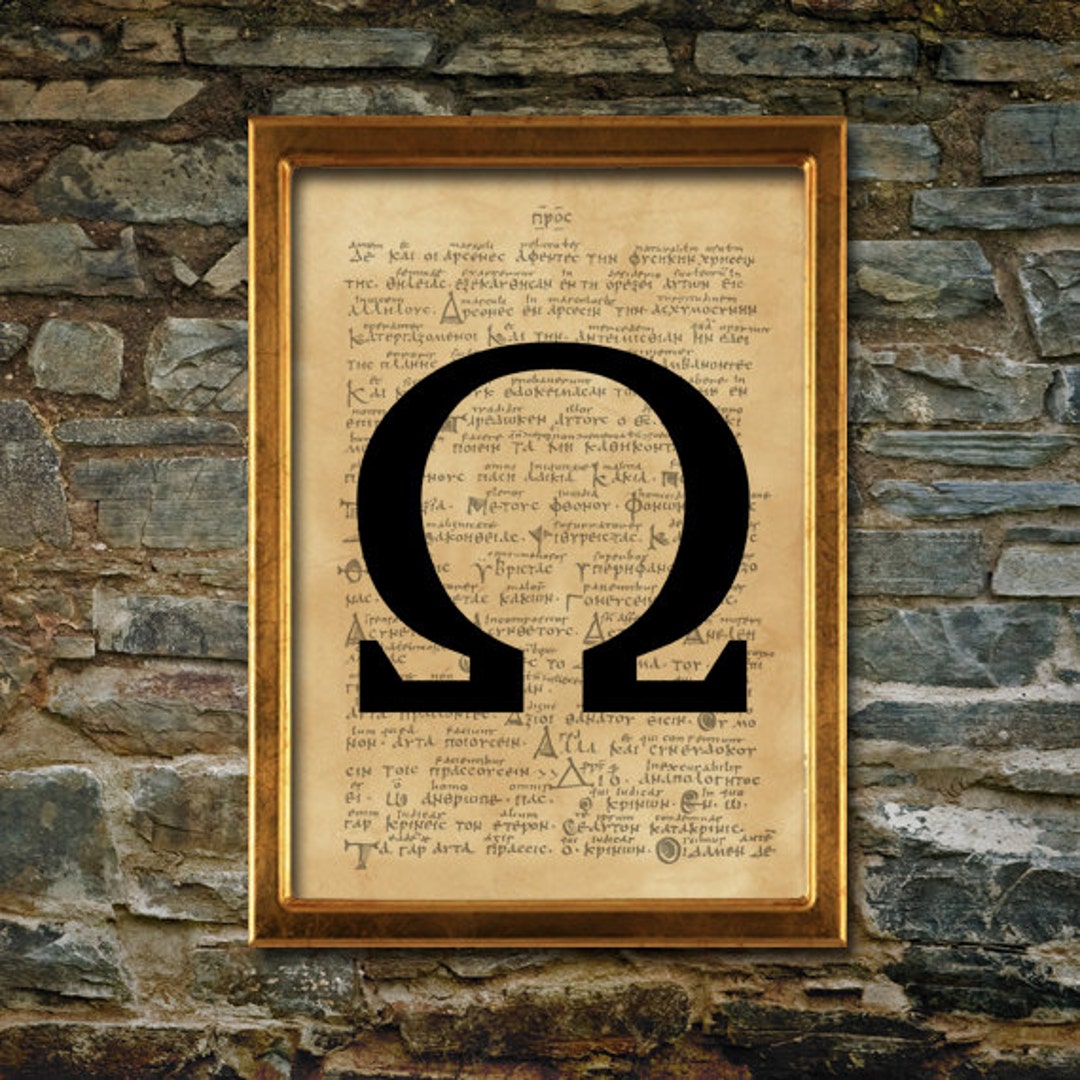 Sorority Symbol Print, Omega Aged Poster, Aged Wall Decor, Occult Print ...