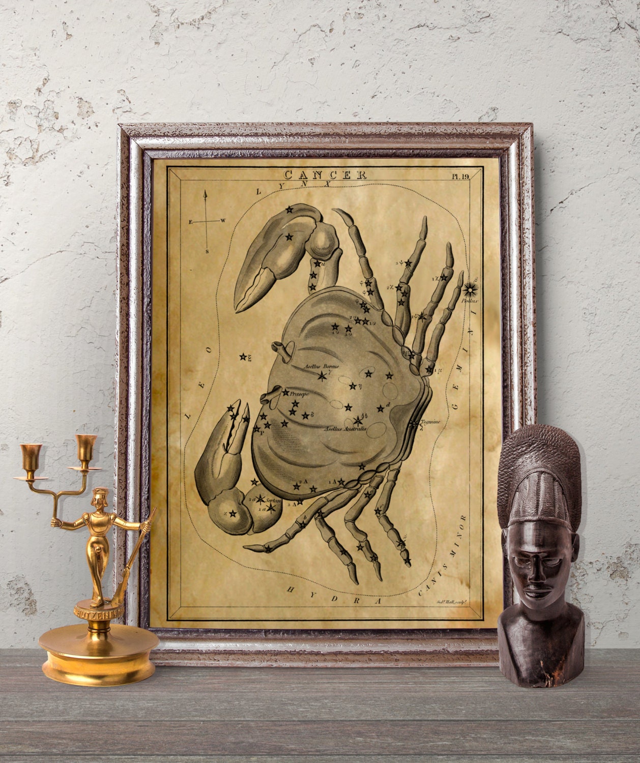 Astronomy Wall Decor, Astrological Print, Cancer Constellation Poster ...