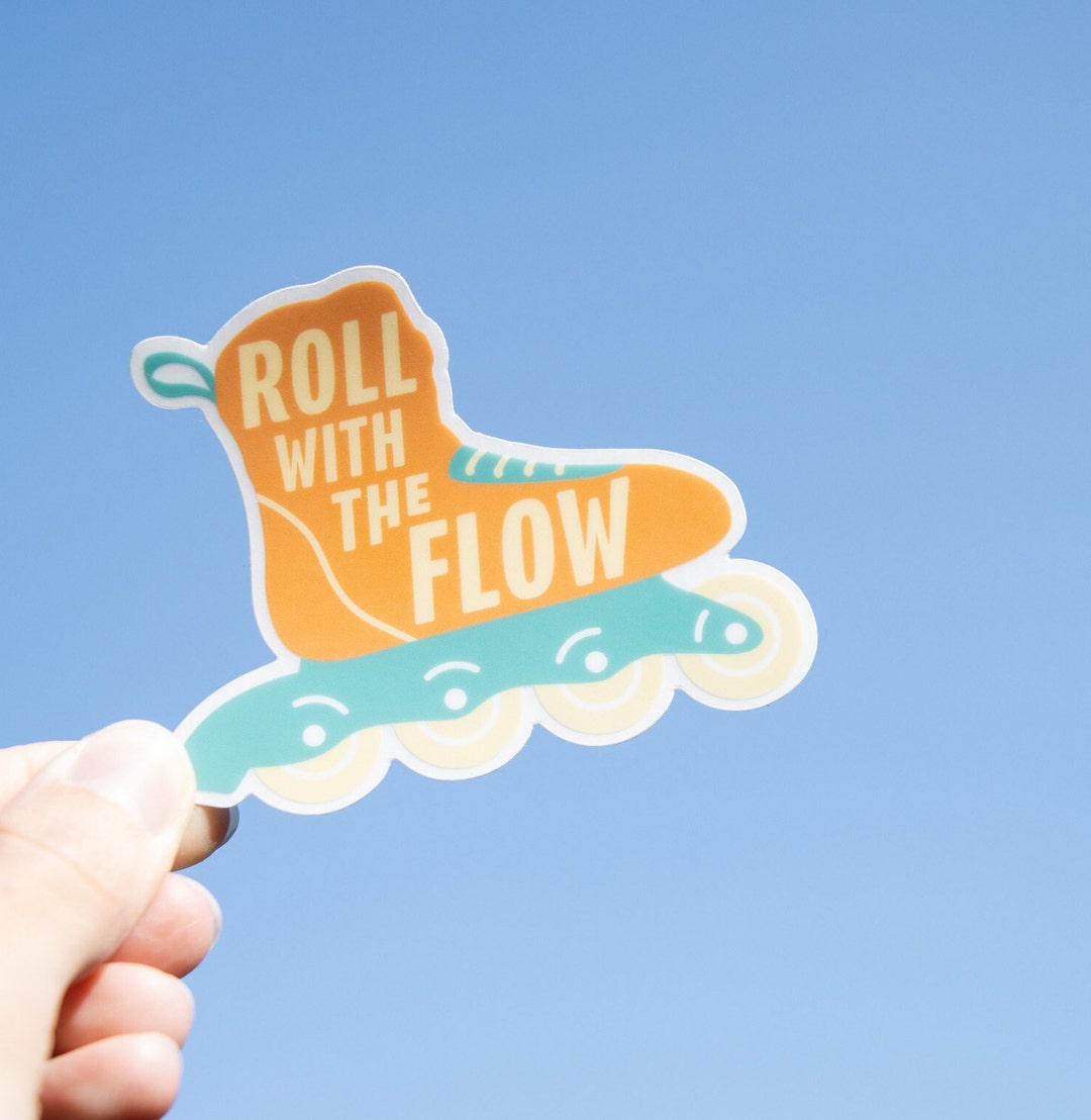 Roll With the Flow Sticker | Rollerblading | Inline Skating - Etsy