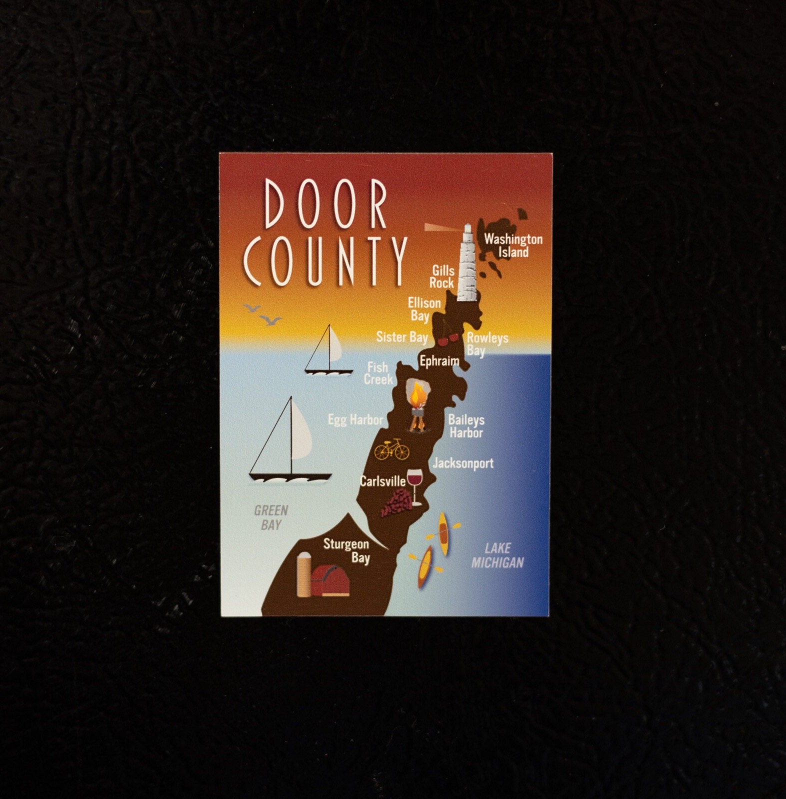 Door County Peninsula Collage Magnet | Door County WI Map | Car Magnet ...
