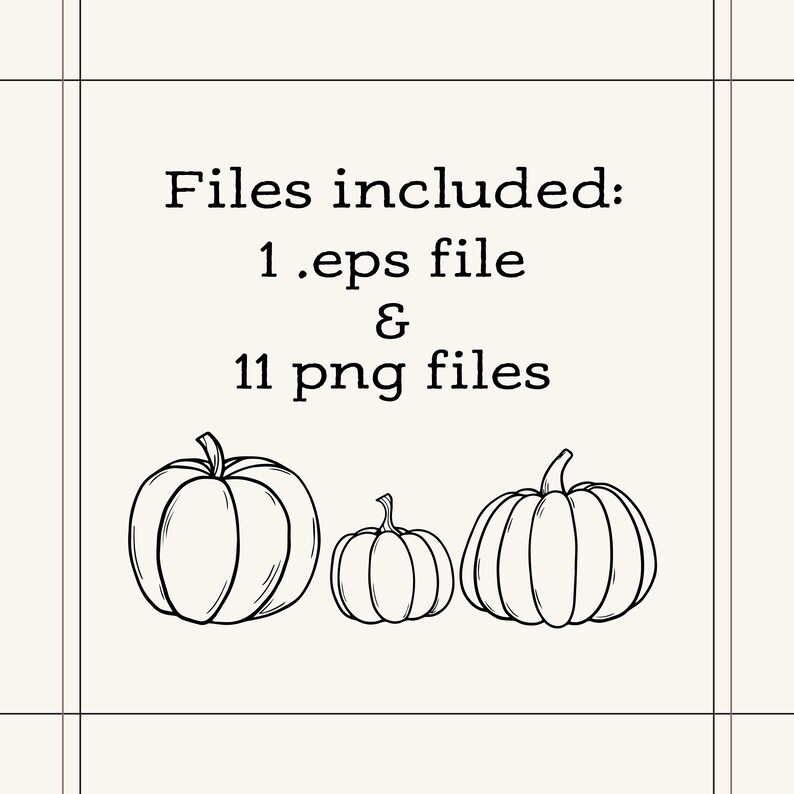 Fall Line Illustrations | Autumn Line Art | Digital Download - Etsy