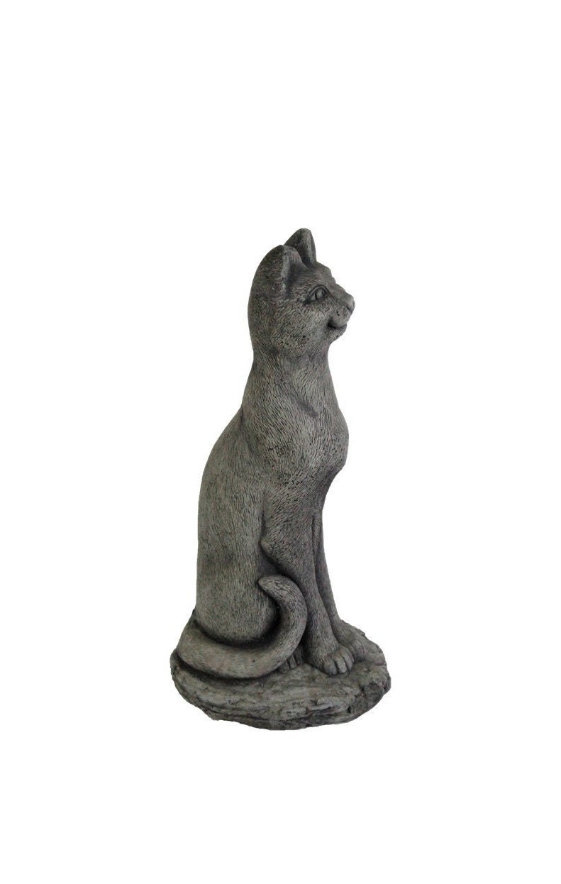 Tall Standing Cat Garden Concrete Kitty Statue | Etsy
