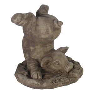 Handstand Statue Cement Pig Figure Cast Stone Garden Statues Pig Art ...